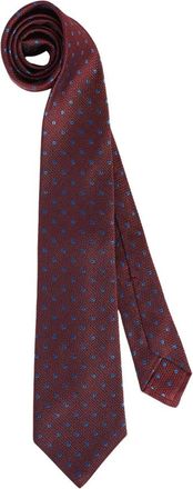 Kiton Homme, Accessoires, Brun, Taille: ONE Size Cravate en soie &agrave; motifs 8 CM Linear