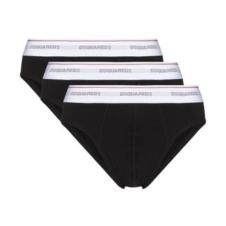 Dsquared2 Homme, Sous-v&ecirc;tements, Noir, Taille: S Logo Band Set of 3 Briefs
