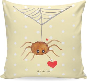 Mr. & Mrs. Panda 40 x 40 Kissen Spinne Agathe Liebe - Geschenk, Merchandise, Liebesbeweis, Verliebt, Sofakissen, Kissen 40x40 Waschbar, Kissenbezüge