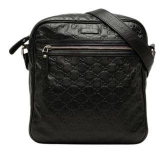 Gucci Pre-owned Embossed Leather Crossbody Bag - - Pre-owned - Damen - Schwarzk - ONE SIZE