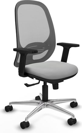 Piqueras y Crespo Drehstuhl in Grau mit 2D-Armlehnen, h&ouml;henverstellbare Lendenwirbelst&uuml;tze. Ausgestattet mit 3 Positionen und Schneidschaum. Mit Rollen von 65 mm Nylon.