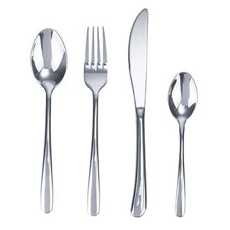 Villa D'Este Home Tivoli 24-teiliges Besteckset aus poliertem Edelstahl, Drop, Stahl/Silber, Medium