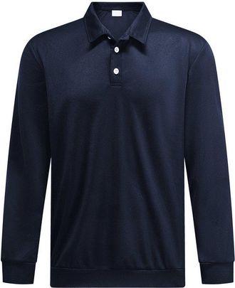 AlltheMen Poloshirt Regular Fit Langarm-Poloshirt mit Polokragen