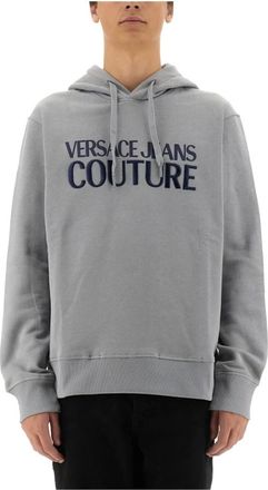 Versace Jeans Couture Homme, Sweatshirts et sweats &agrave; capuche, Gris, Taille: L Cotton Sweat &agrave; capuche