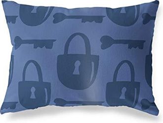 Bonamaison Le Jardin du Lin Kissenbezug Zierkissenbezug Blau Kissenbezug, Für Bett, Auto, Sofa, Haus, Wohnzimmer, Schlafzimmer, Dekoration, 45x60 Cm - Entworfen 