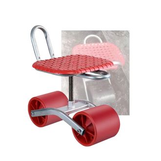 Generic Gartenwagen Mit Sitz Und 2 R&auml;dern, 360&deg; Drehbar, for Rasen Garten(Red)