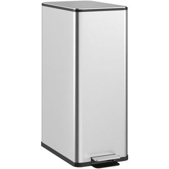 HOMCOM Homcom - Poubelle de cuisine 20L - poubelle &agrave; p&eacute;dale compartiment seau amovible - acier inox