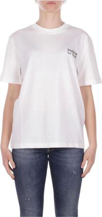 Barrow Barrow, Femme, Tops, Beige, Taille: 36 FR T-shirt Logo Devant et Derri&egrave;re