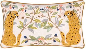 furn. Wylder Tropics Verspiegeltes Kissen, Bestickt, Baumwolle, Polyester, gefüllt, Gepardenmuster