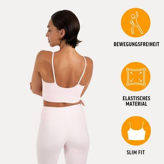 Smilodox T-Shirt Lunara Damen, Sommer Top, Shaped Fit, mit V-Ausschnitt, f&uuml;r Gym Shaping Fit, Stretch-Komfort, kurze Passform, V-Neck