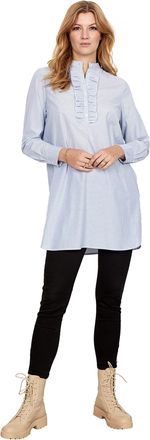 Soyaconcept Womens SC-Bea 3 Striped Ruffle Tunika-Shirt, Cashmere Blue Combi, Large