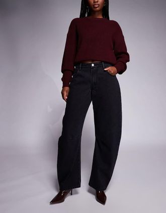 KAIIA Exclusivit&eacute; - Kaiia - Jean coupe droite en denim riche en coton - Noir d&eacute;lav&eacute;