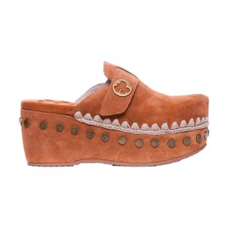 Mou Femme, Chaussures, Brun, Taille: 40 EU Sabot &eacute;l&eacute;gant avec coutures au crochet