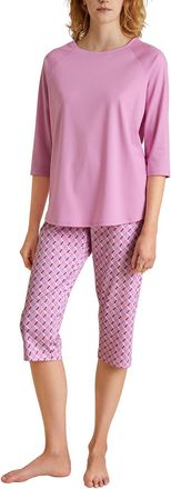 CALIDA Daylight Dreams 3/4-Pyjama Damen, aus 100% Baumwolle