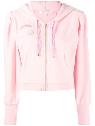 LoveShackFancy hoodie Hasana zippé à applique - Rose