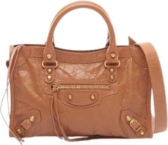 Balenciaga Pre-owned Le City Small Leather 2way Bag - Femme - Pre-owned - Brun - Taille: ONE Size