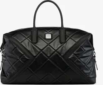 MCM Ottomar Weekender aus Leder mit Rautensteppung