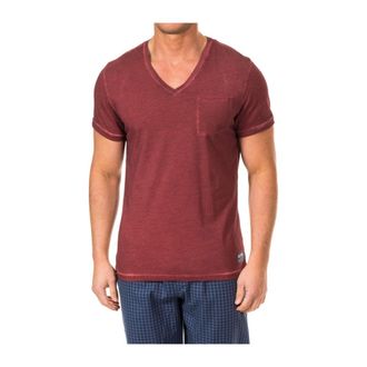 Tommy Hilfiger Kurz&auml;rmeliges T-Shirt mit V-Ausschnitt - - Tops - Herren - Rot - S