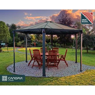 Palram Palram - Canopia Tonnelle de jardin hexagonale Monacom&sup2; 3.6X4 Gris