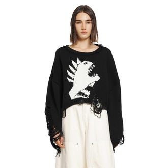 Ssheena Jacquard Intarsia Cropped Sweater