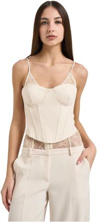 Patrizia Pepe Femme, Tops, Beige, Taille: 36 FR Bustier Top