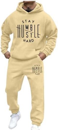 Generic Surv&ecirc;tements pour hommes avec imprim&eacute; sweat &agrave; capuche ample jambe droite poche pantalons de surv&ecirc;tement ensembles d&eacute;contract&eacute;s pour le sport quotidien