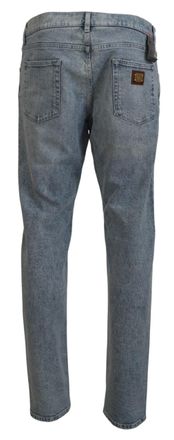 Dolce & Gabbana Mens Blue Wash Slim Fit Cotton Denim Jeans Clothing
