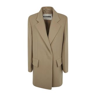 Jil Sander Femme, Manteaux, Beige, Taille: 36 FR Crombie Court sur mesure crois&eacute; court