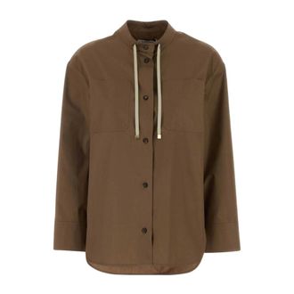 Max Mara Femme, Blouses et Chemises, Brun, Taille: 32 FR Poplin Mali Shirt