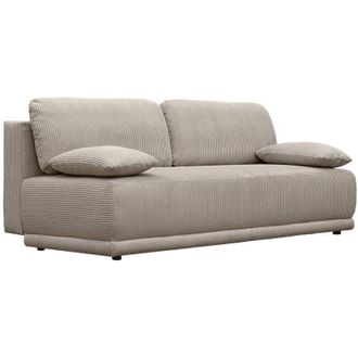 Sweeek Banquette convertible 3 places velours c&ocirc;tel&eacute; avec coffre de rangement - L 192 x P 100 x H 81cm - Nelson Velours c&ocirc;tel&eacute; Taupe