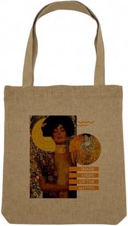 Fabulous Sac Shopping Tote Bag Aspect Lin - Shade Light on the Matter Klimt Art Pun Funny - Sac de Courses Toile Epaisse 360g Beige Naturel Cabas Port&eacute; Epaule 