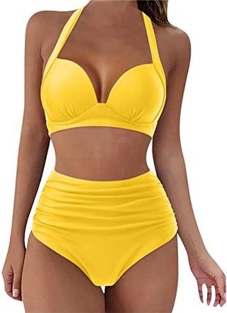 Generic Ensemble bikini pour femme &eacute;l&eacute;gant et sexy - Deux pi&egrave;ces - Triangle - Col en V - Push Up - Bikini - Maillot de bain - Maillot de bain Curvy - Haut de 