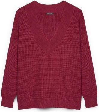 Fiorella Rubino Femme, Pulls, Rouge, Taille: 36/38 FR Pull en maille viscose et col en V