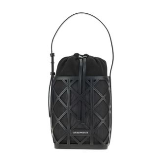 Emporio Armani Femme, Sacs, Noir, Taille: ONE Size Sac Seau en Cuir et Maille