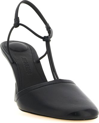 Jacquemus Womens Black Lamb Leather High Heel Pumps