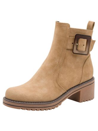 Marco Tozzi Marco Tozzi Damen Stiefeletten mit weichem Innenfutter Blockabsatz, Beige (Beige), 41 EU