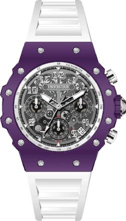 Invicta Racing 69626 Herrenuhr - Quarzwerk - Acryl mit silbernem Zifferblatt - 40 mm