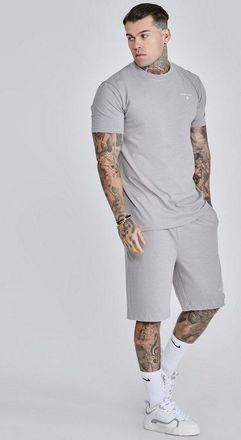 Siksilk T-Shirt & Shorts SikSilk Herren Graues T-Shirt und Shorts Set
