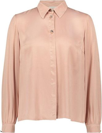 Cartoon Satinbluse Damen mit Kn&ouml;pfen