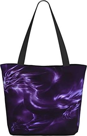 AOOEDM Dragon avec sac &agrave; provisions pour femme de couleur violette 33 x 27,9 x 17,8 cm. Le cadeau parfait pour la Saint-Valentin. Cest de la Saint-Valentin p