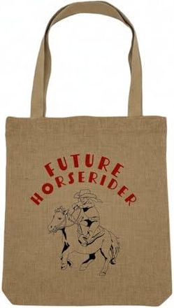 Fabulous Sac Shopping Tote Bag Aspect Lin - Future Horserider Sport Horseback riding - Sac de Courses Toile Epaisse 360g Beige Naturel Cabas Port&eacute; Epaule Solid