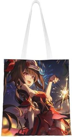 Generic 40.6 X 38.0 cm Canvas Totes Hand Shopping Bag With Honkai Star Rail All Roles Print Impression For Daily Shopping Shoulder Bag
