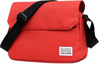 Generic Petit sac à bandoulière classique en nylon pour homme ou femme, Rouge, Taille unique