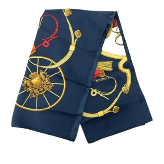 Herm&egrave;s Pre-owned Foulard en Soie Springs - Femme - Pre-owned - Bleu - Taille: ONE Size