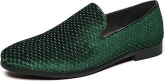 Generic Mocassins Oxford confortables à enfiler pour homme, chaussures habillées pour fête, bal, mariage, Vert, 41 1/3 EU