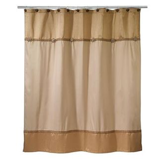 Avanti Linens Geflochtenes Medaillon 183 x 183 cm Duschvorhang, Polyester, Gold, Shower Curtain