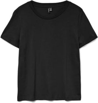 Vero Moda Vero Mode Top T-Shirt Femme Col Rond Manches Courtes Coupe Normale, Couleurs:Noir, Taille:XS