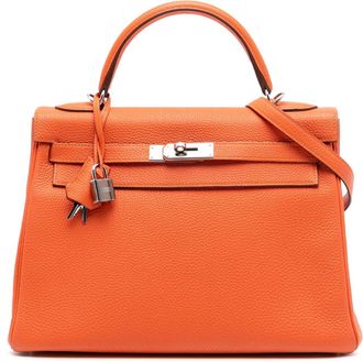 Herm&egrave;s Hobo Bags - Togo Kelly II Retourne 32 - Gr. unisize - in Orange - f&uuml;r Damen