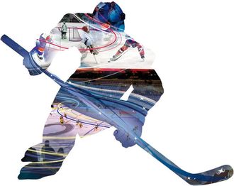 1art1 Hockey Eishockey-Spieler, Motivgröße 120 x 95 cm Wand-Tattoo | Deko Wandaufkleber für Wohnzimmer Kinderzimmer Küche Bad Flur | Wandsticker für Tür Wan