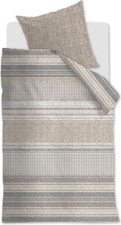 Riviera Maison Twill Weave bettw&auml;sche-Set 2 TLG. - 135x200 - Braun - Baumwolle - mit Rei&szlig;verschluss